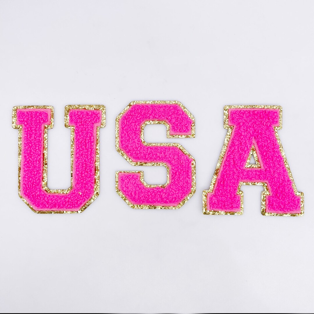 Hotfix Chenille Letters 2.8" | Fuzzy Letters | Jersey Letters |hot Pink ...
