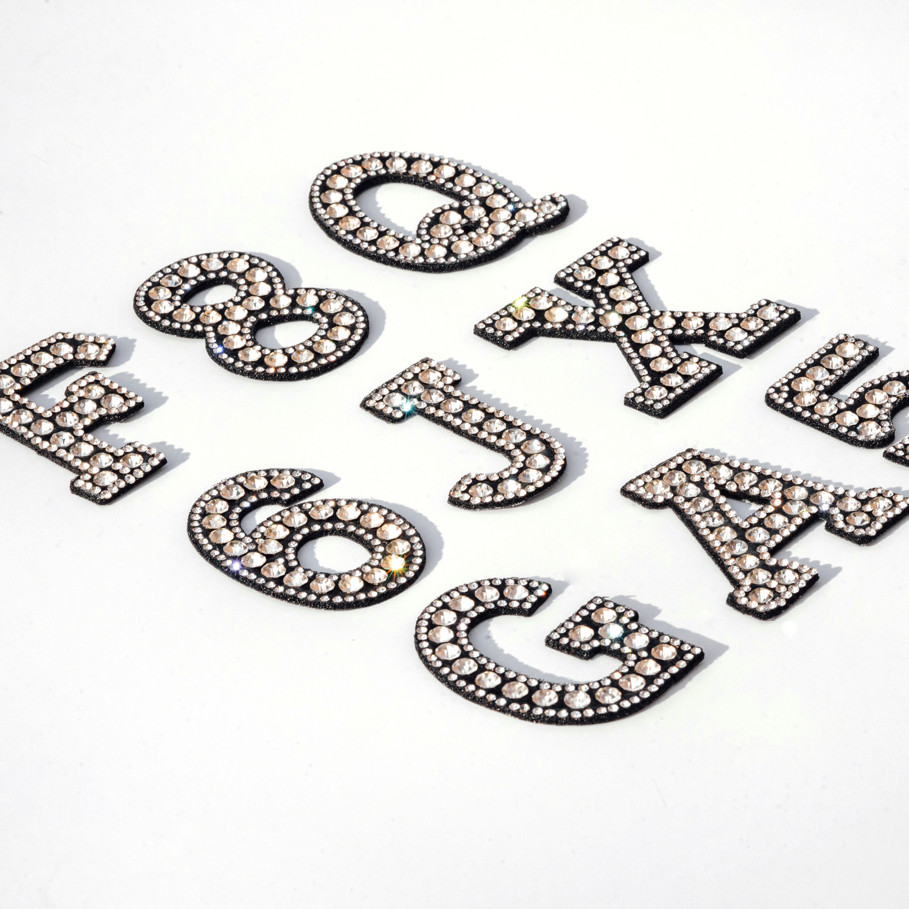 2 Crystal Iron on Rhinestone Letters Crystal Letters - Etsy