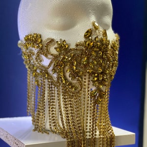 Rhinestone Lace Fringe Applique | Rhinestone Face Mask Applique ...