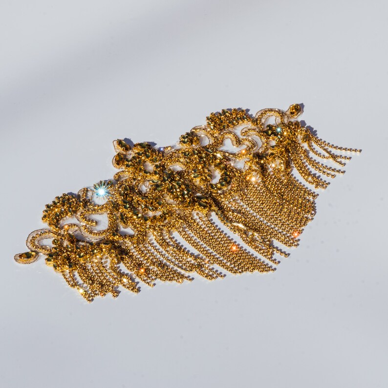Rhinestone Lace Fringe Applique | Rhinestone Face Mask Applique ...