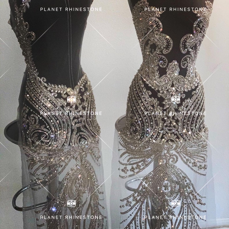 Rhinestone Bodice Applique Set Moosh Bodice Silver - Etsy