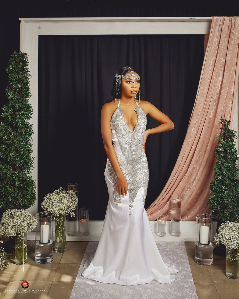 Nancy Rhinestone Bodice Panel Black Gold Silver - Etsy