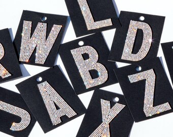 Rhinestone Alphabet Iron on Patch - Etsy