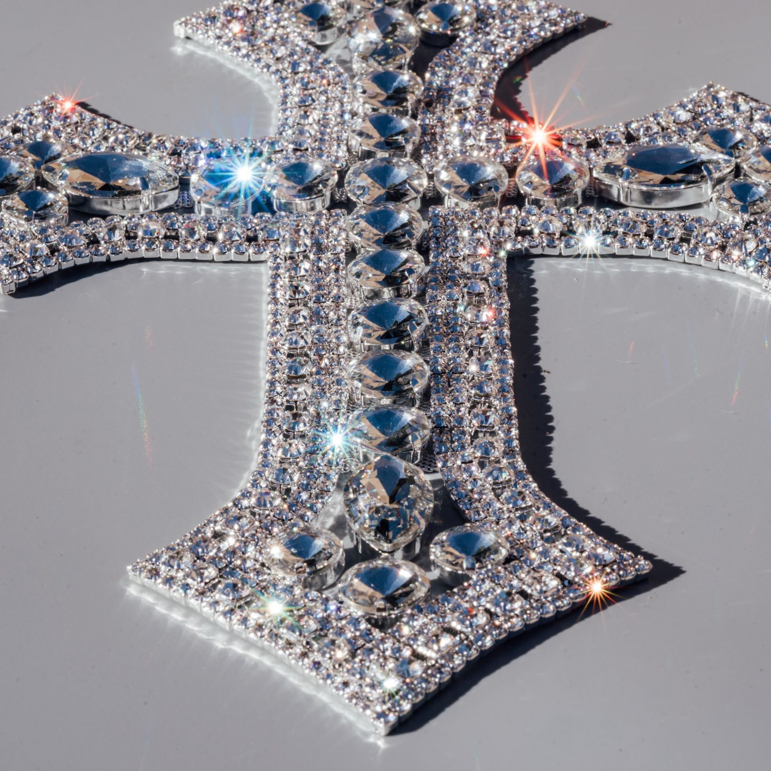 Silver Rhinestone Cross Crystal Cross Applique DIY Cross | Etsy