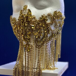 Rhinestone Lace Fringe Applique | Rhinestone Face Mask Applique ...