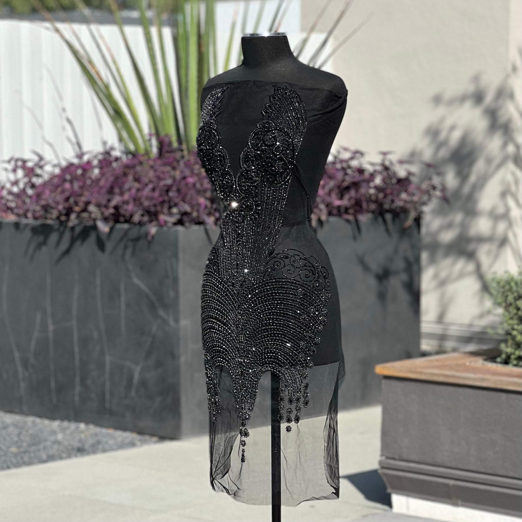 Nancy Rhinestone Bodice Panel Black Gold Silver - Etsy