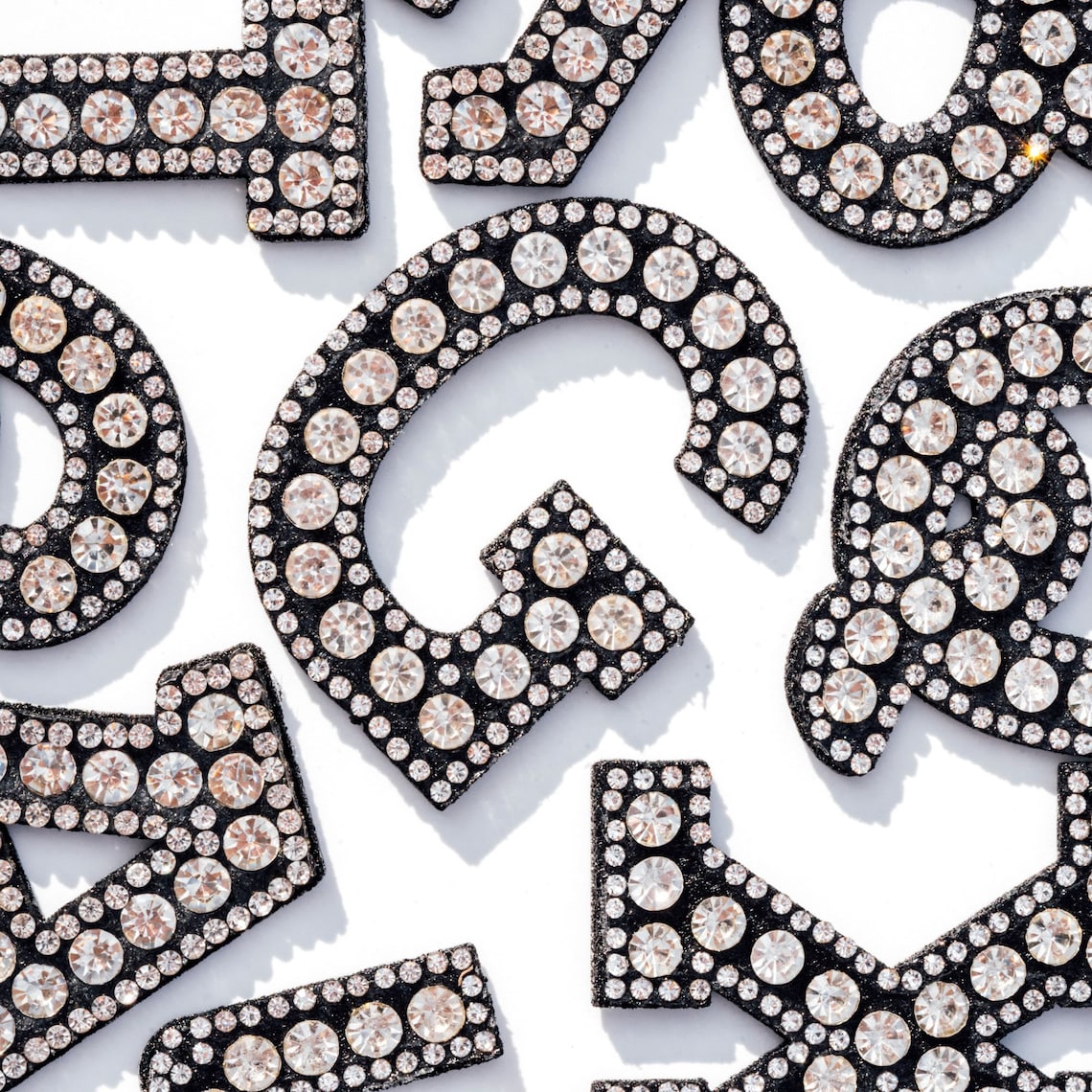 2 Crystal Iron on Rhinestone Letters Crystal Letters - Etsy