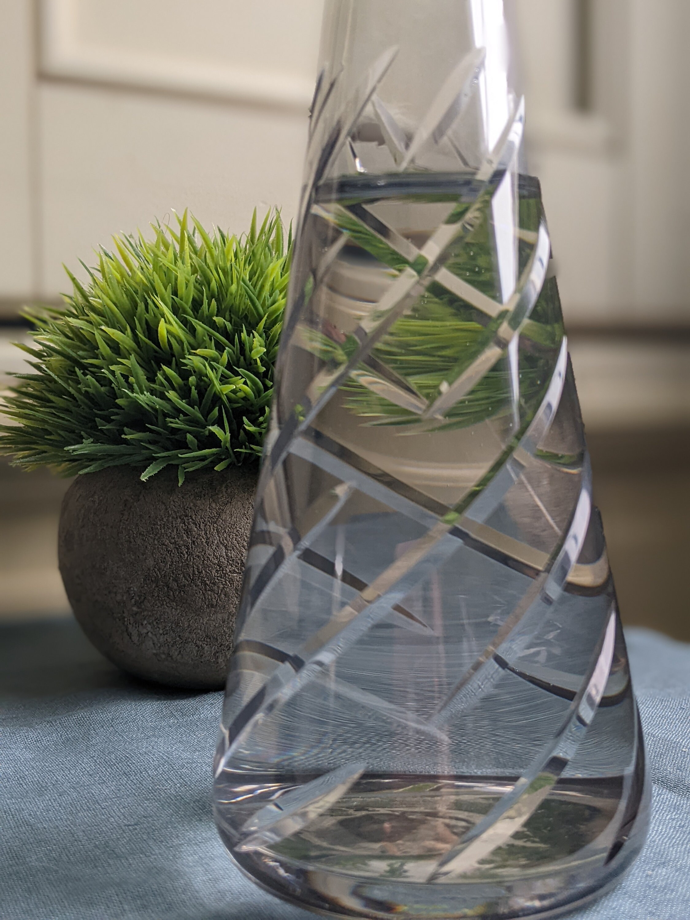 Mid Century Modern Cut Glass Flower Bud Vase / Flowers / Mother's Day ...