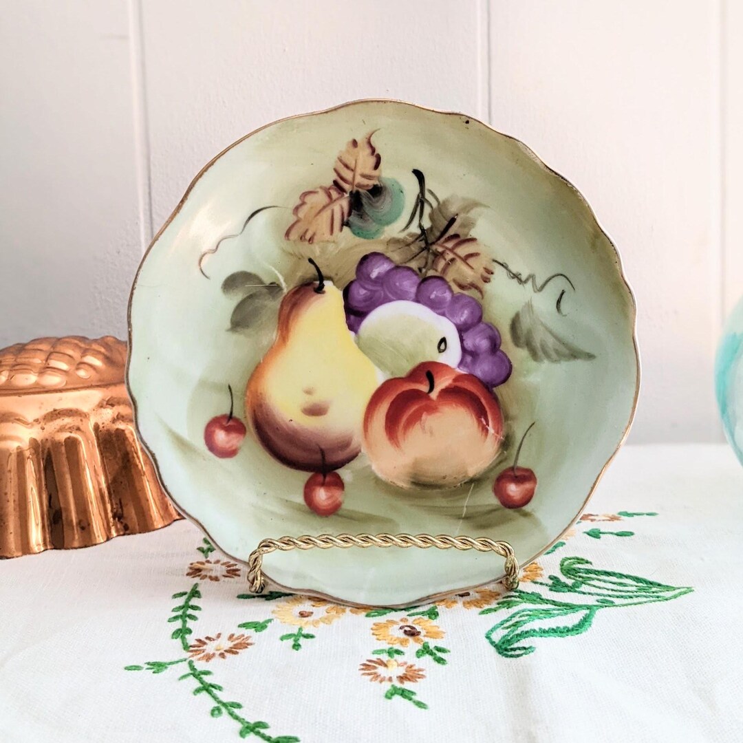 Hand Painted Lefton China Mixed Fruit Small Wall Plate - Etsy