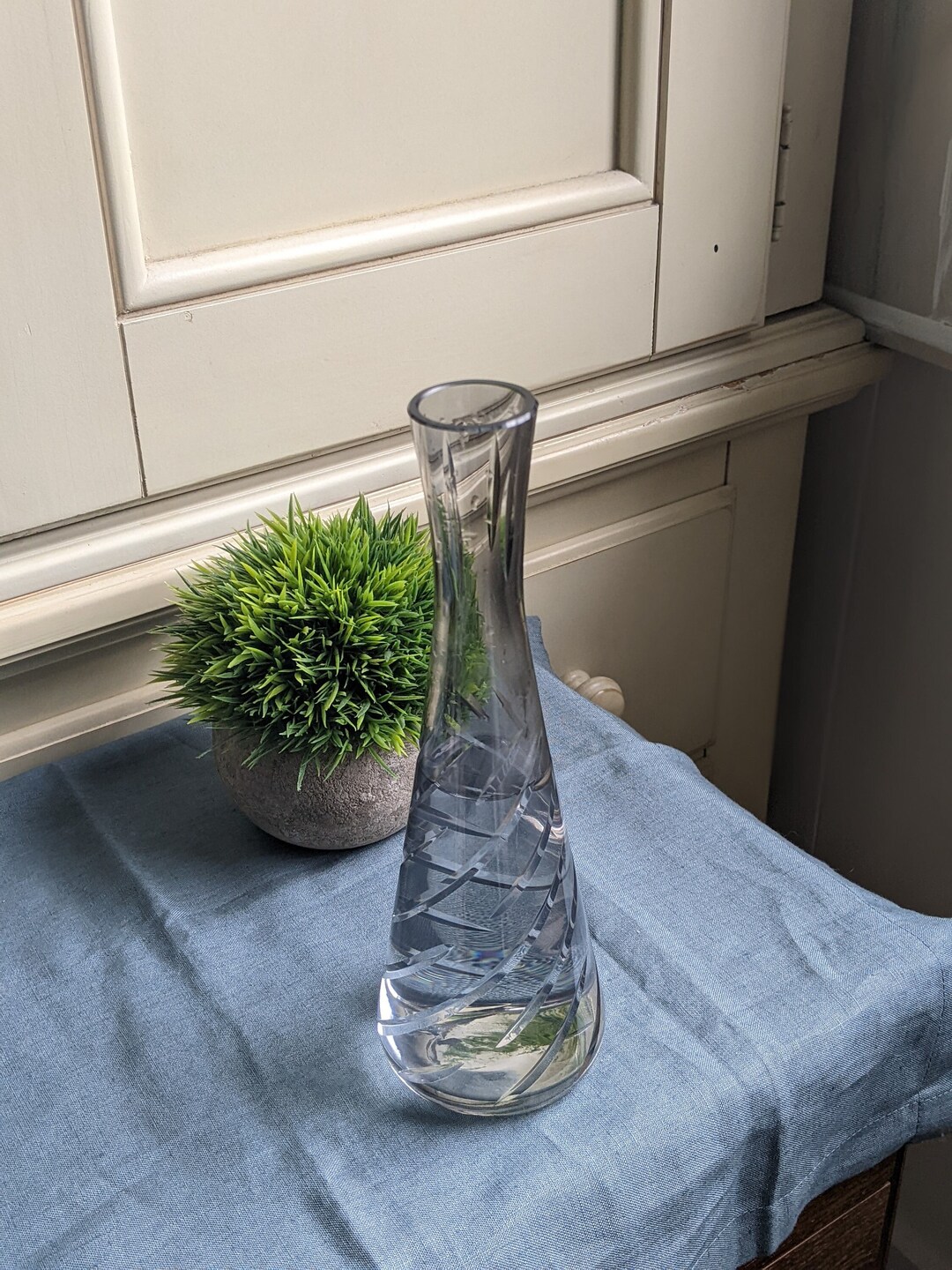 Mid Century Modern Cut Glass Flower Bud Vase / Flowers / Mother's Day ...