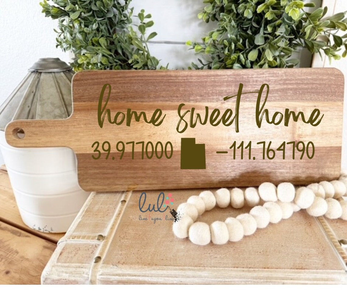 Custom Coordinate Engraved Cutting Board - Etsy