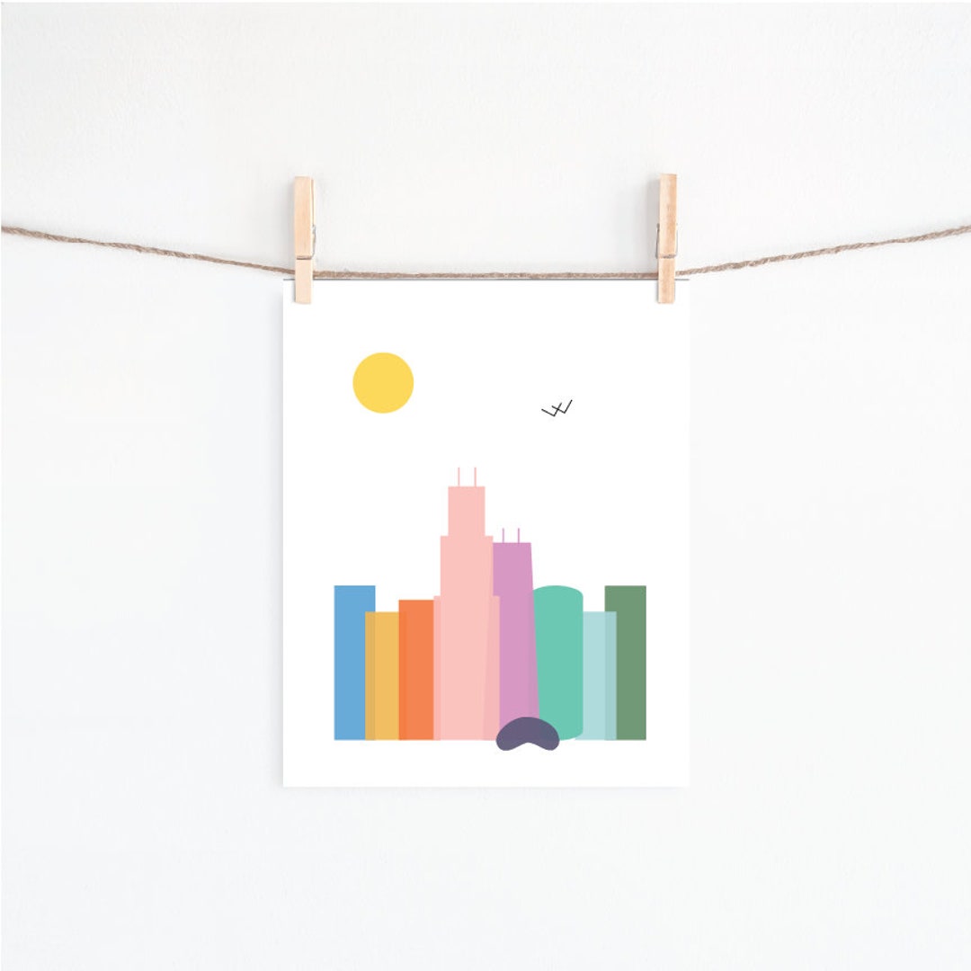 Wall Art Print, Chicago Print, the Bean Print, Landscape Print, Modern ...