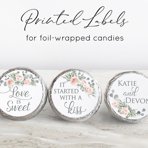 108 Monogram Wedding Kiss Candy Label Wrapper Favors Stickers - Etsy