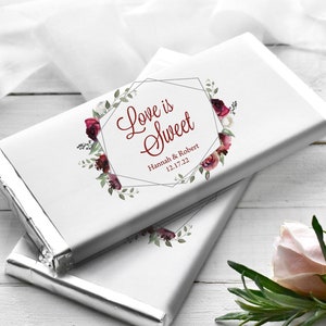 Printed Labels for Full Size Candy Bar Chocolate Bar Stickers Wedding ...