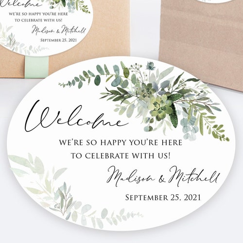 Welcome Bag Stickers Greenery Stickers for Hotel Wedding - Etsy