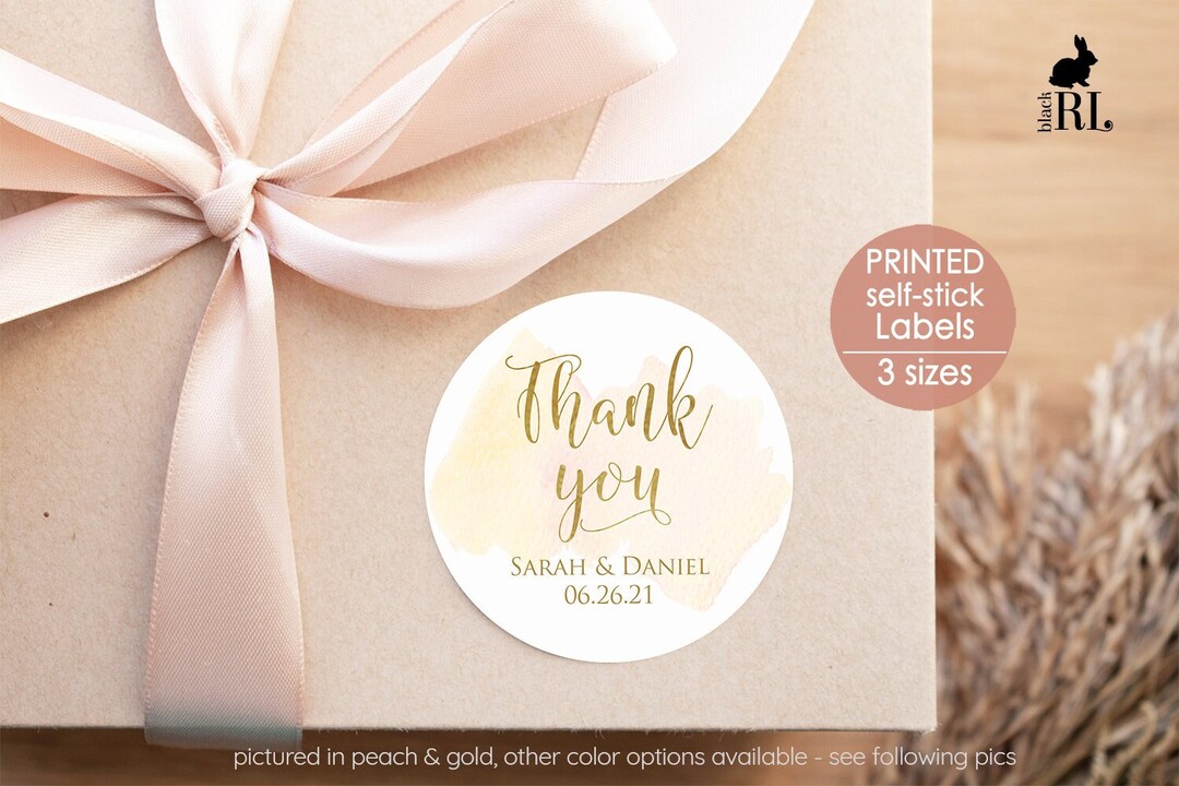 Printed Round Custom Stickers in 3 Sizes for Wedding Favors, Bridal ...