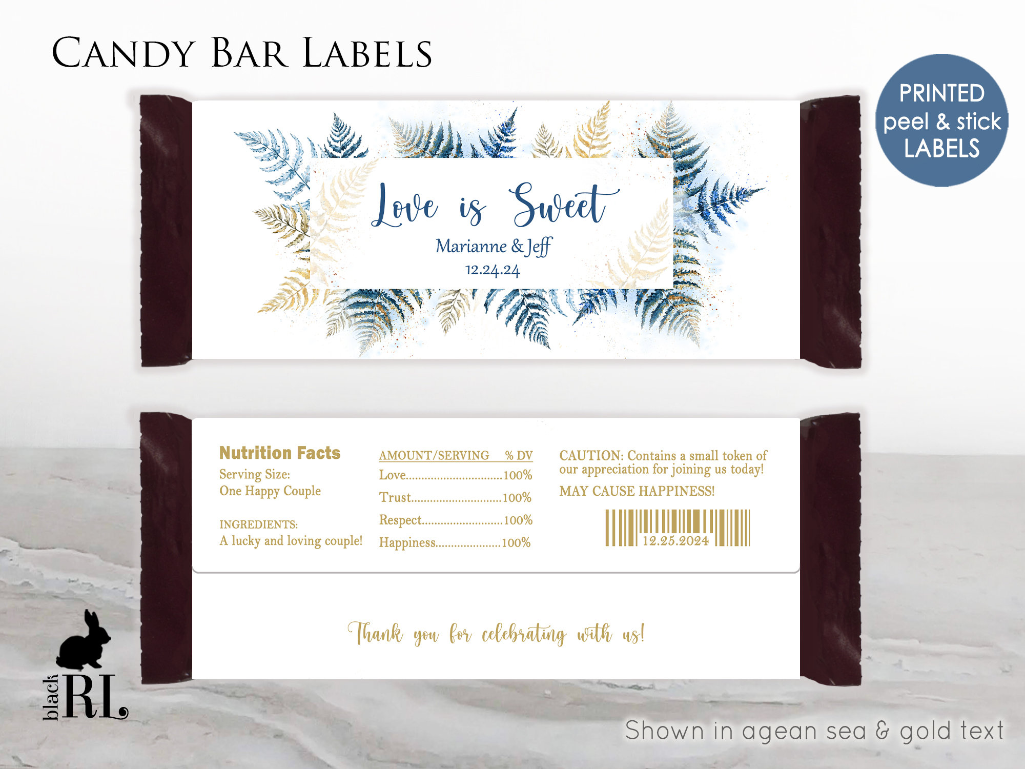 Printed Labels for Full Size Candy Chocolate Bar Stickers - Etsy