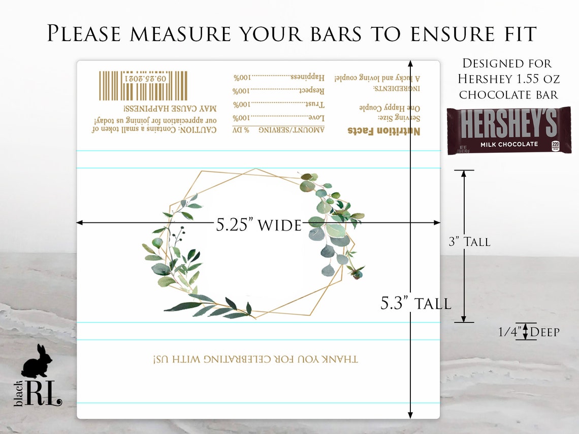 Printed Labels for Full Size Candy Bar Chocolate Bar Stickers | Etsy