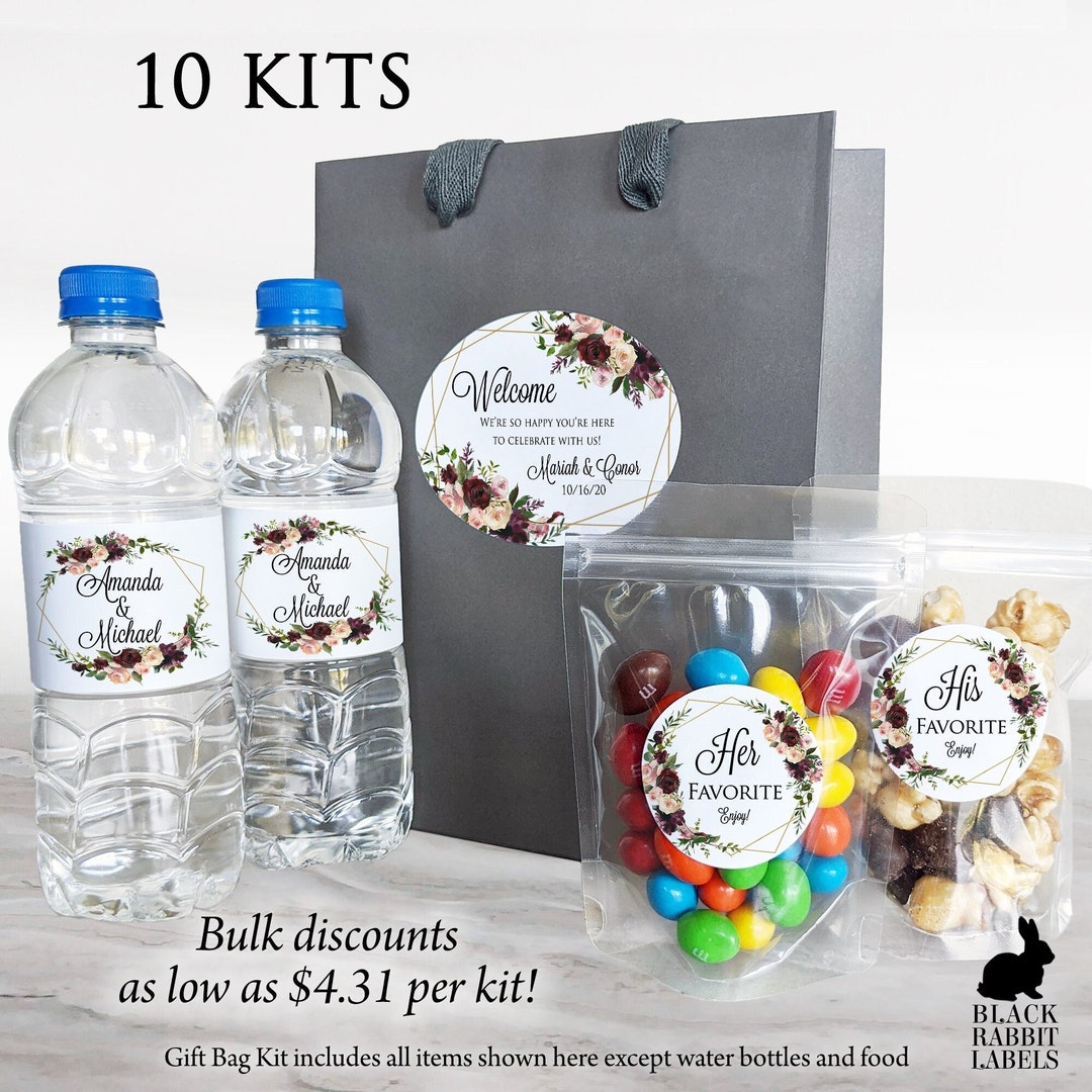 10 Welcome Bag Kits - Includes High Quality Gift Bag With Treat Bags ...