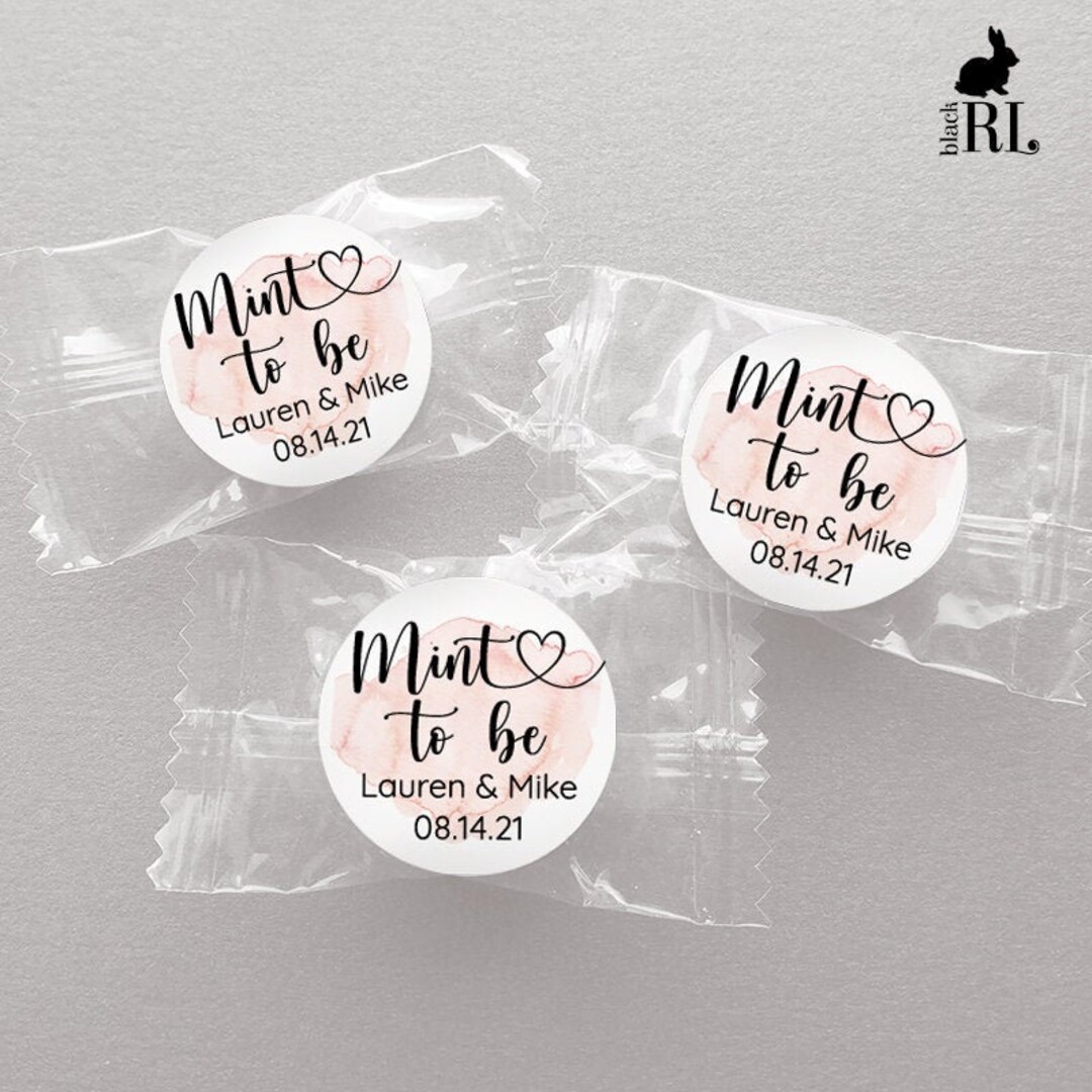 1 Inch Round Custom Stickers for Wedding Favors, Bridal Shower, Mint to ...