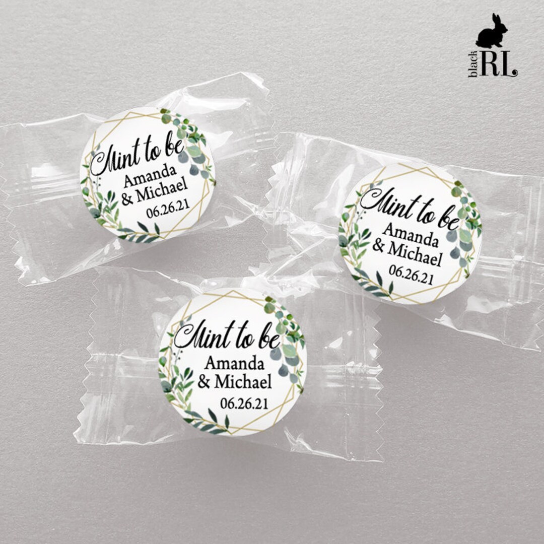 Printed 1 Inch Round Custom Stickers for Wedding Favors, Bridal Shower ...