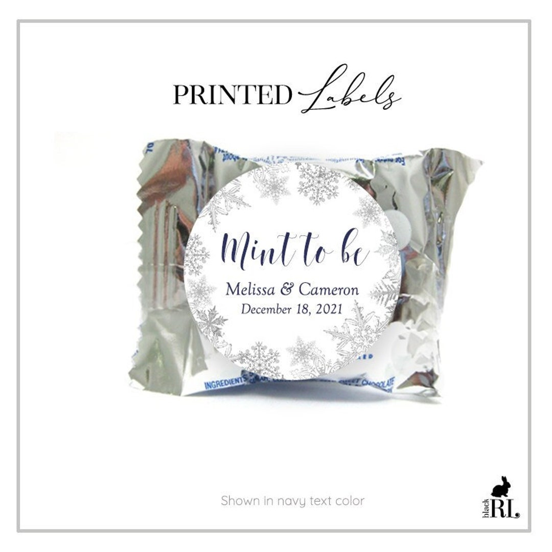 Printed Mint Chocolate Candy Favor Stickers / Personalized Mint Labels ...
