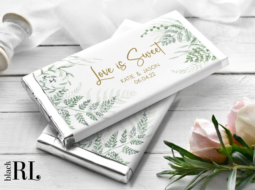 Printed Labels for Full Size Candy Bar Chocolate Bar Stickers Wedding ...