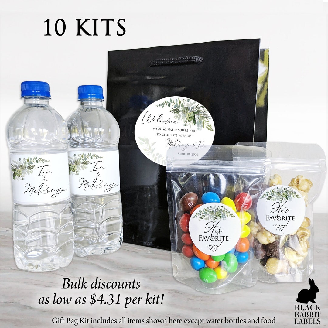 10 Welcome Bag Kits - Includes High Quality Gift Bag With Treat Bags ...