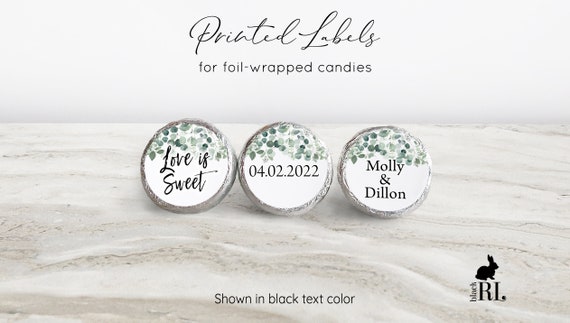 Printed Chocolate Kiss Stickers Personalized Wedding Favors - Etsy