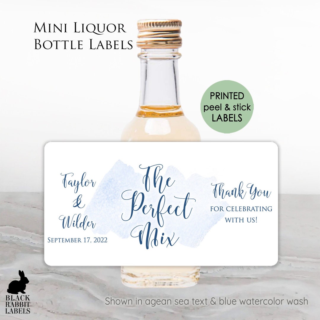 Printed, Personalized Mini Liquor Bottle Labels-waterproof Favor ...