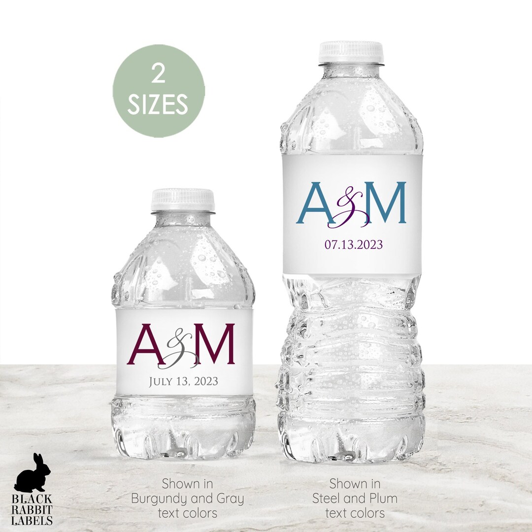 Printed Water Bottle Labels / Custom Stickers for Favors at a Wedding ...