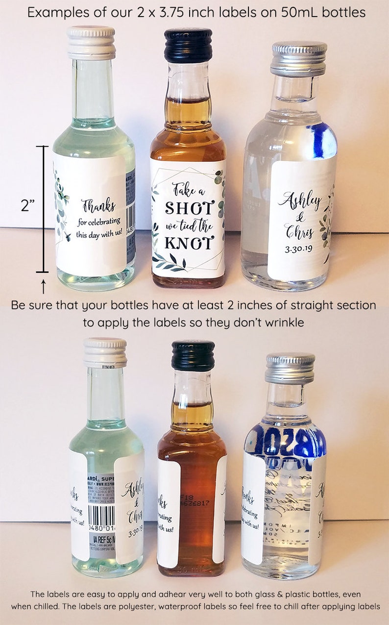 Printed Personalized Mini Liquor Bottle Labels Waterproof - Etsy
