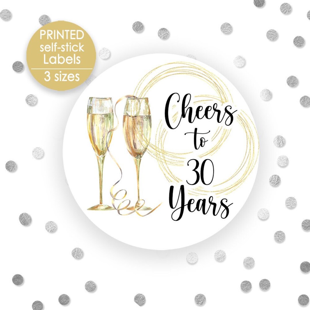 Printed Round Custom Stickers in 3 Sizes for Party Favors - Champagne ...