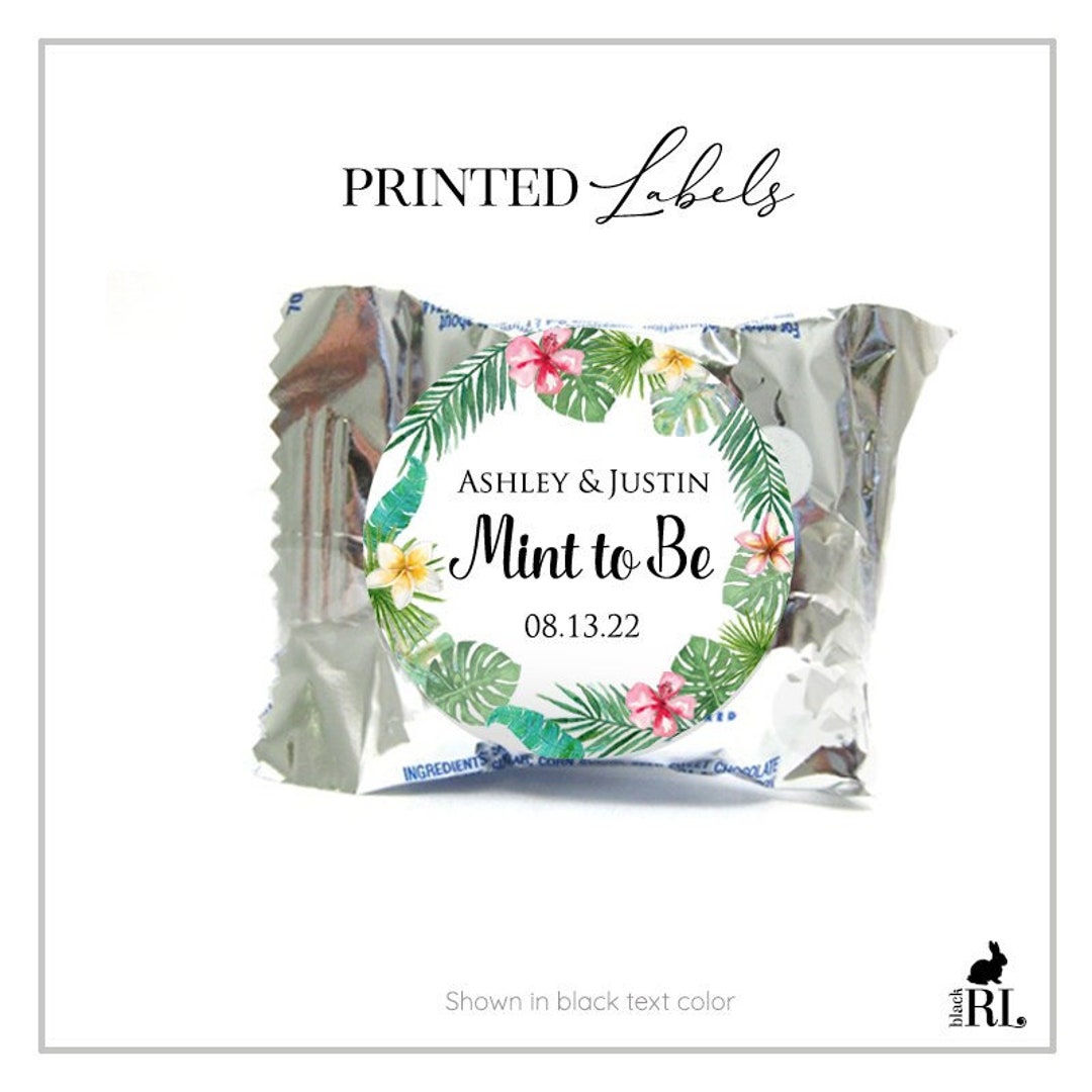 Printed Mint Chocolate Candy Favor Stickers / Personalized Mint Labels ...