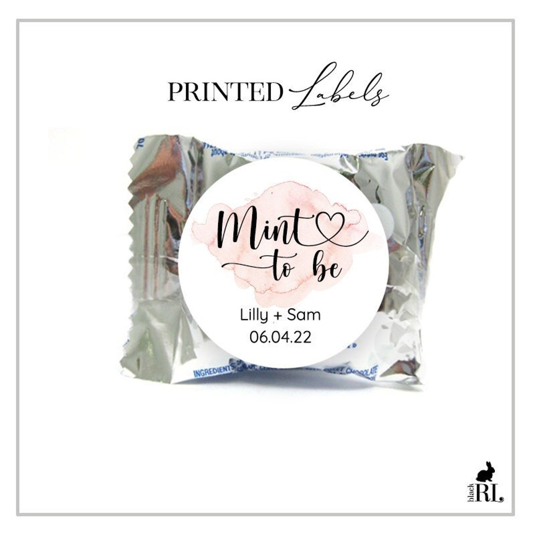 Printed Mint Chocolate Candy Favor Stickers / Personalized Mint Labels ...