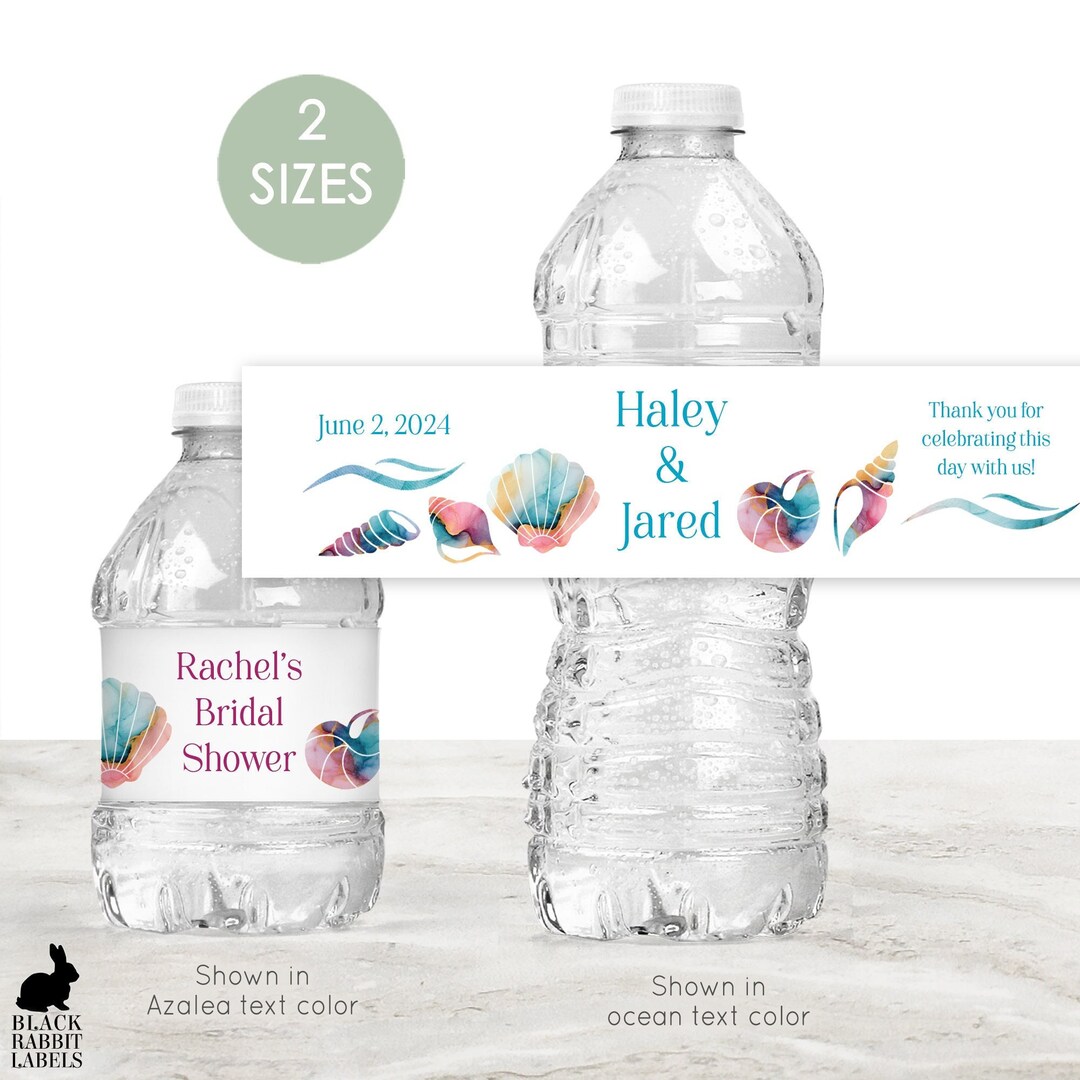 Printed Water Bottle Labels / Custom Stickers for Favors at Weddings ...