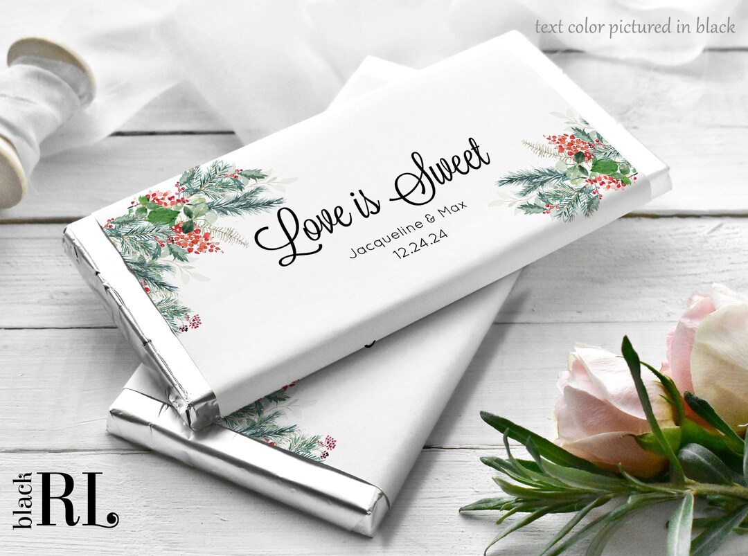 Printed Labels for Full Size Candy Bar Chocolate Bar Stickers Wedding ...