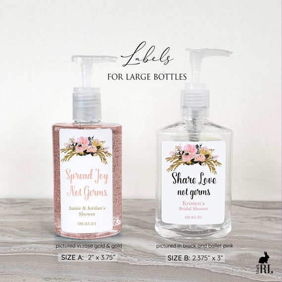 Printed Custom Labels for Large Hand Sanitizer Bottles / | Etsy