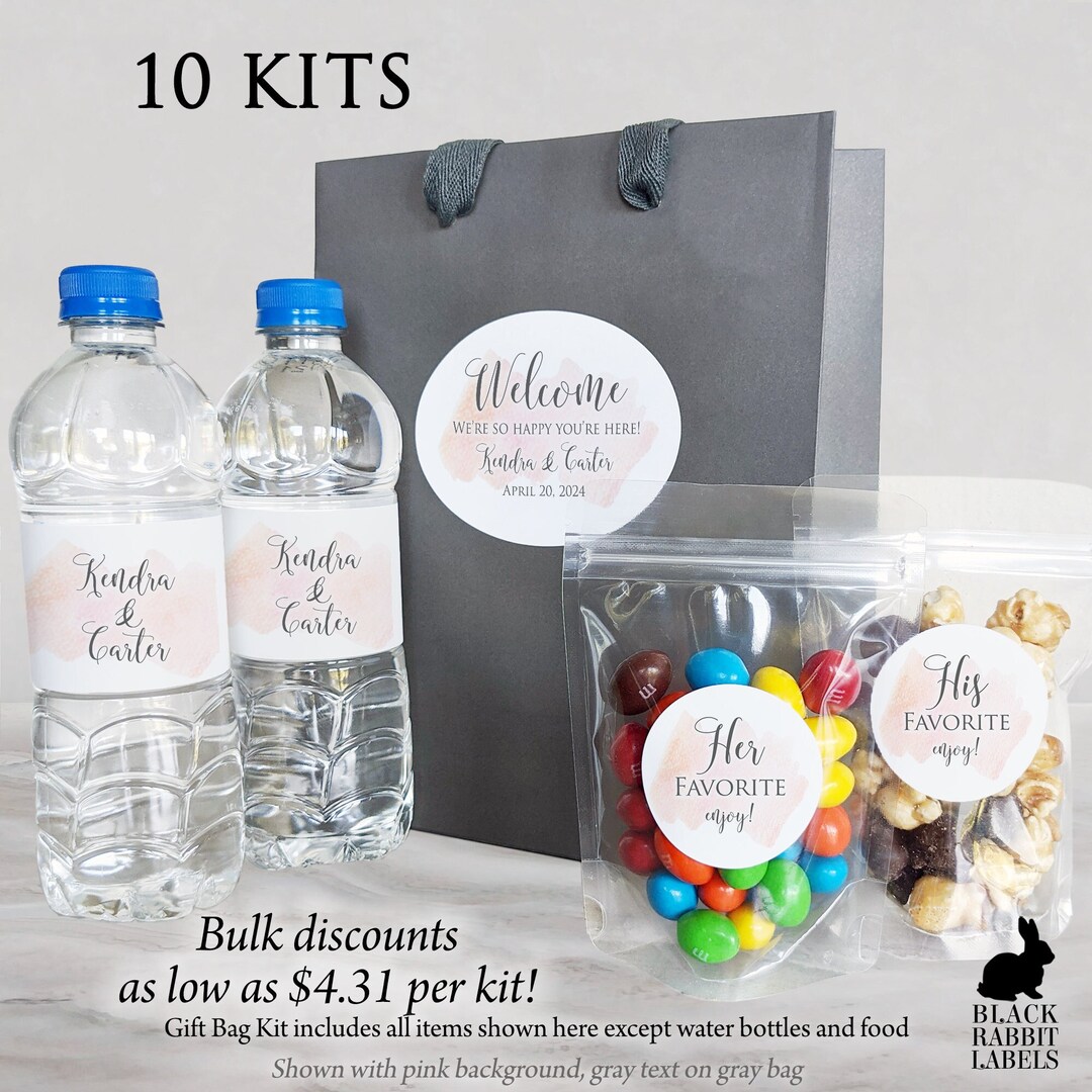 10 Welcome Bag Kits - Includes High Quality Gift Bag With Treat Bags ...
