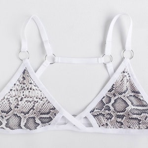 White Snake LOVESICK Lingerie Set. Strappy Soft Cup Bra & High Hip ...
