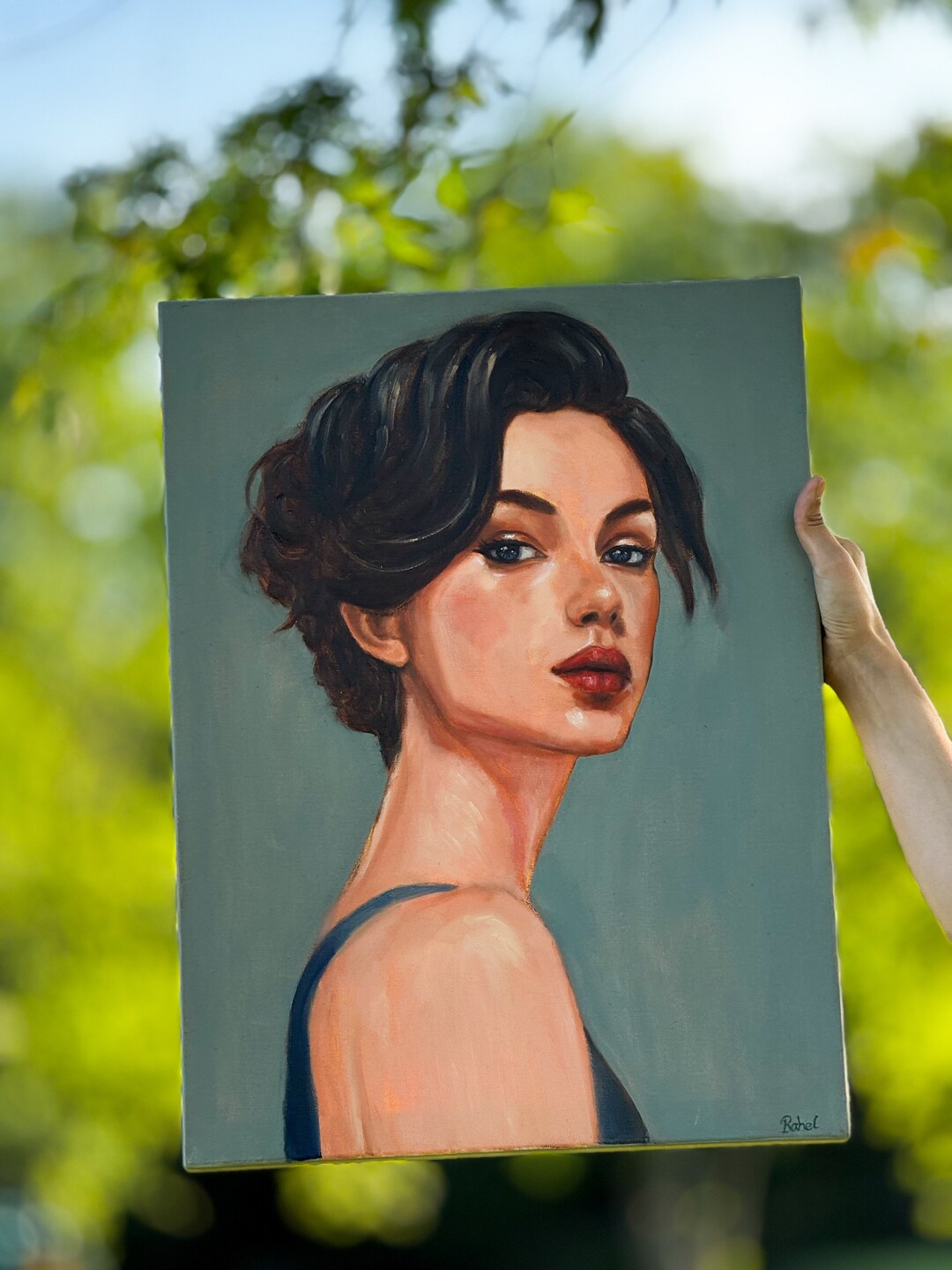 Original Elegant Realistic Oil Painting on Canvas Wall Art Unique ...