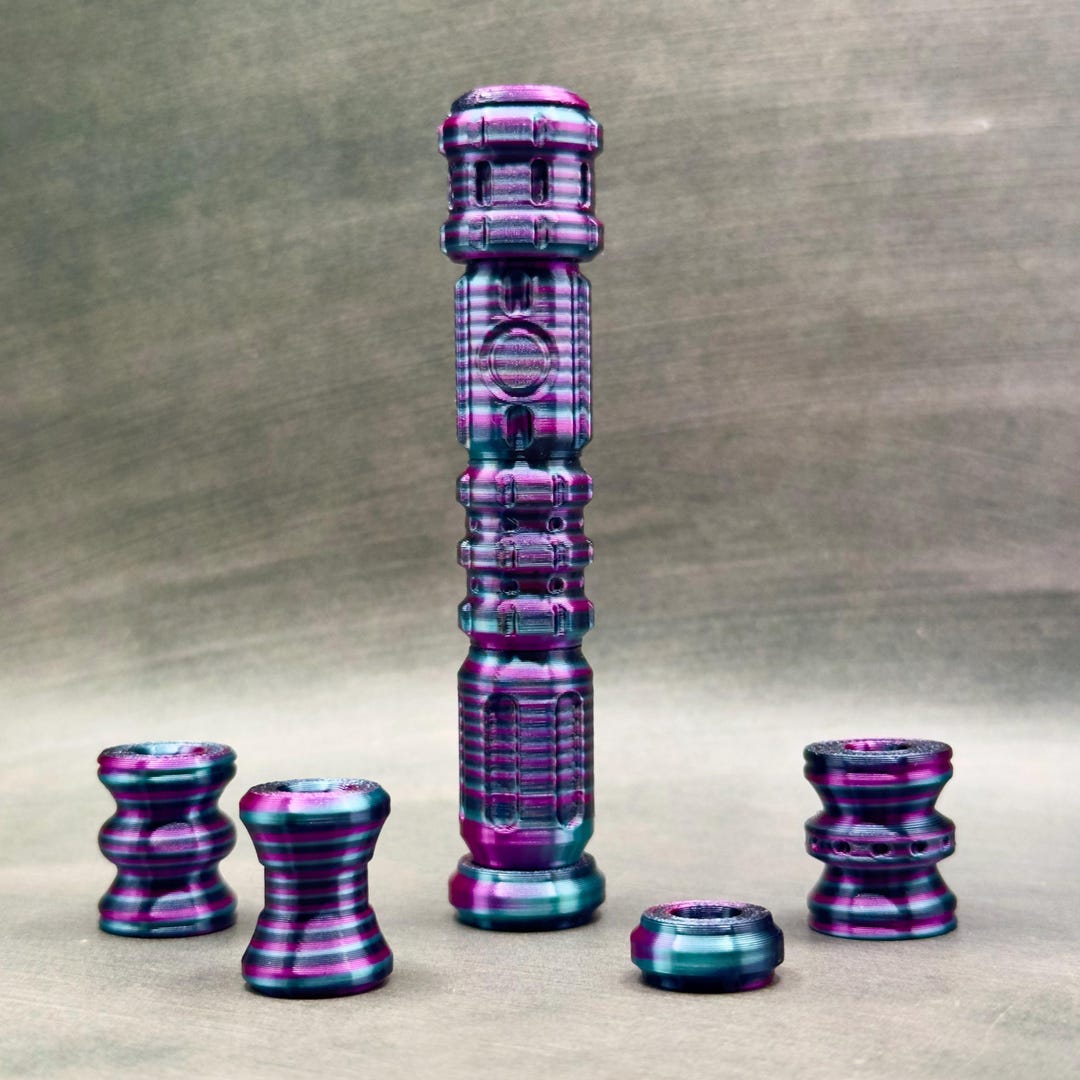 Spin Stick / Bead Caddy Holder - Includes Spin Cap, Beads (blk/mag Silk ...