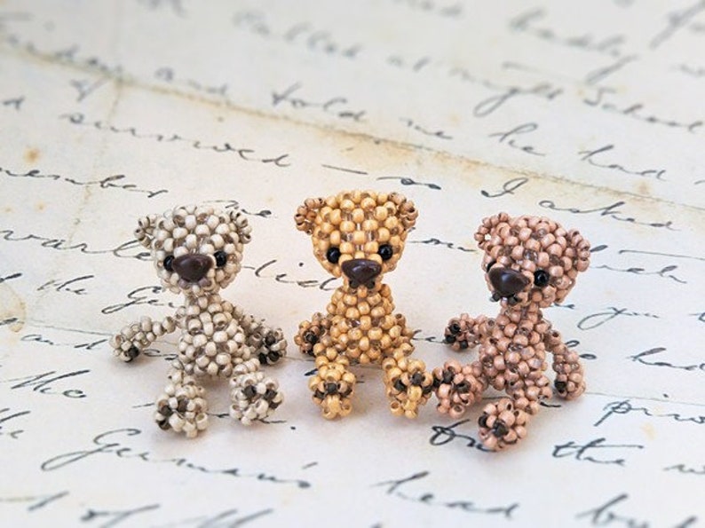 Teddy Bear "coeur" ,3D Bead Patterns ,beading Tutorial - Etsy