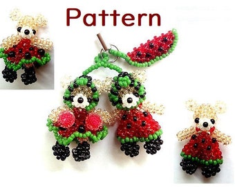 Beaded Teddy Bear Bears in Strawberry Cosplay Beading | Etsy