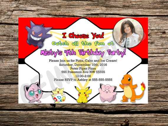 Pokemon Invitation Pokemon Go Invitation Pokemon Party - Etsy