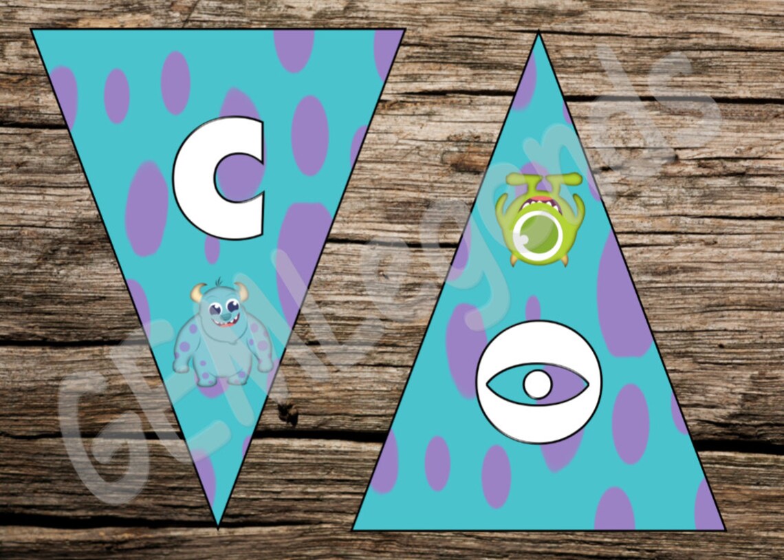 Monsters Inc Banner, Monsters Inc Baby Shower Banner, Monsters Inc Baby ...