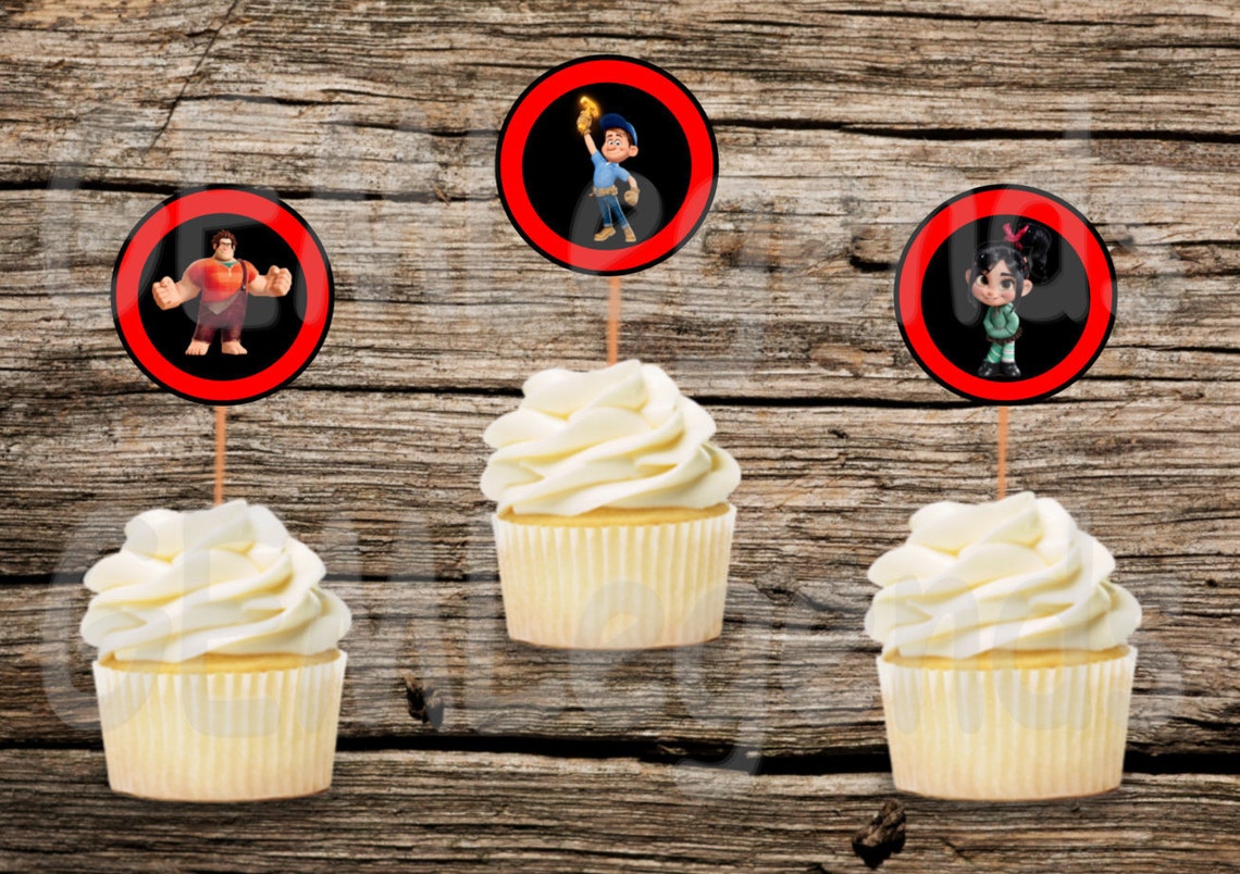 Wreck It Ralph Cupcake Toppers, Wreck It Ralph Birthday, Wreck It Ralph ...