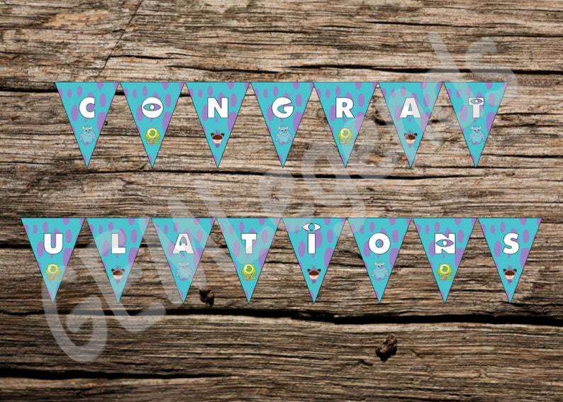 Monsters Inc Banner, Monsters Inc Baby Shower Banner, Monsters Inc Baby ...