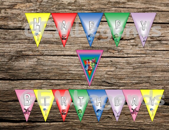 Inside Out Birthday Banner Inside Out Banner Inside Out - Etsy