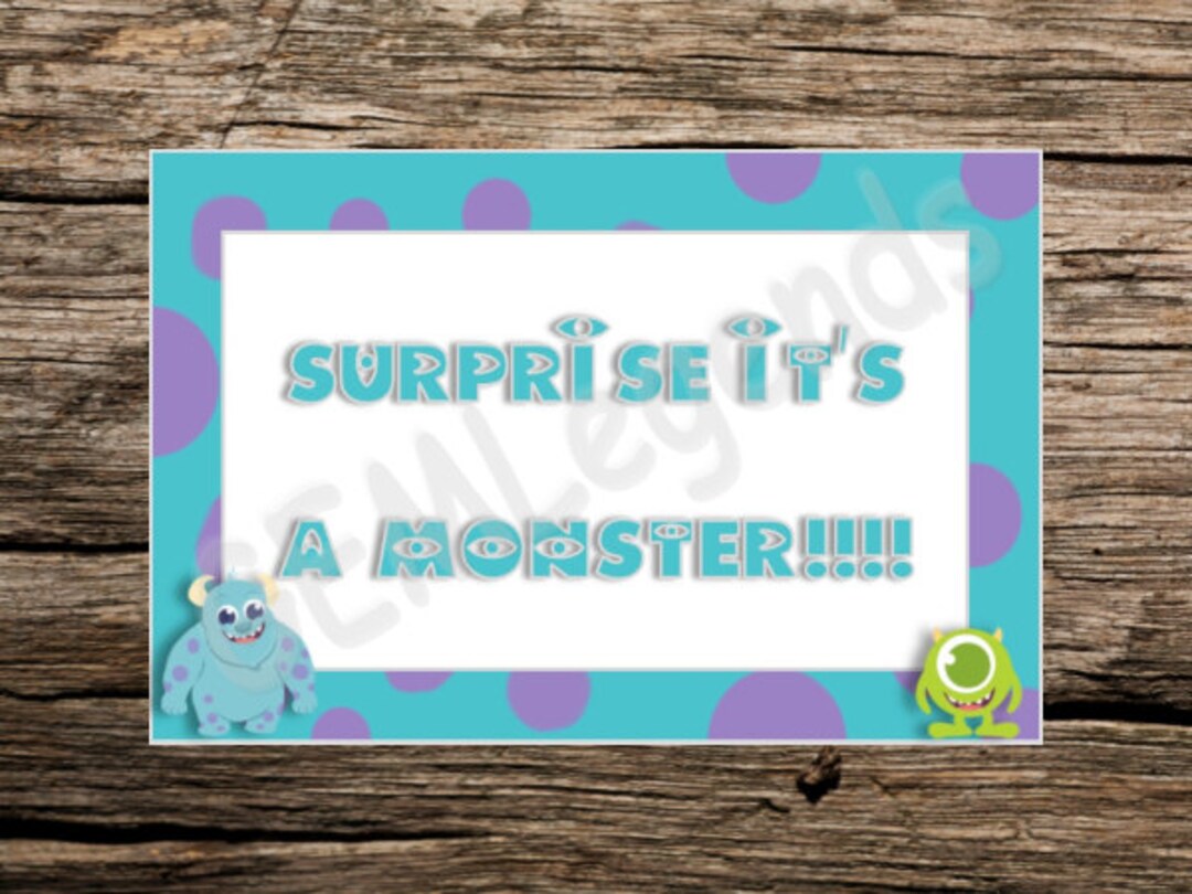 Monsters Inc. Tag, Monsters Inc. Label, Monsters Inc. Baby Shower ...